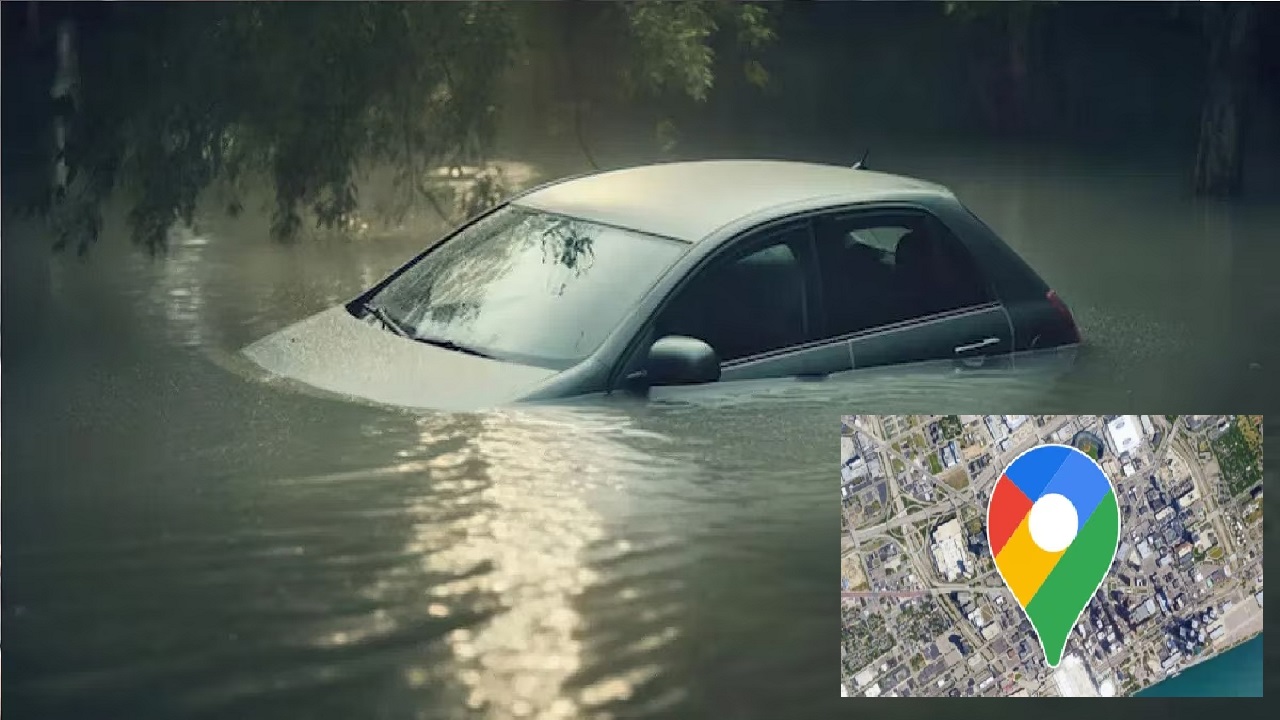 Google Map वापरत असाल तर सावधान! कार थेट पोहोचली नदीत, पाहा नेमकं काय घडलं? | 2 men relying on ...